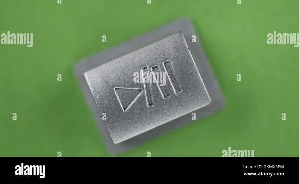 Rotation, button with PLAY-PAUSE symbol. Arrow icon. Top view. Isolated ...