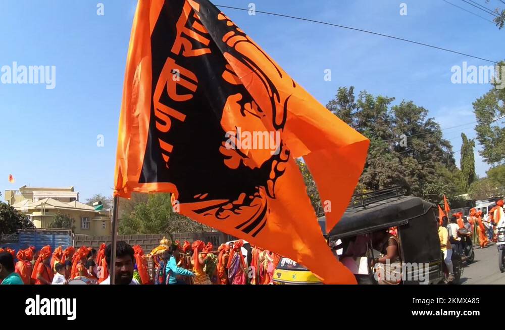 Chhatrapati Shivaji Maharaj Jayanti. Rally of Indian king, Shivaji ...
