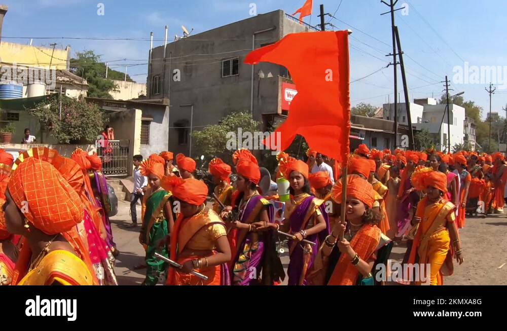 Chhatrapati Shivaji Maharaj Jayanti. Rally of Indian king, Shivaji ...