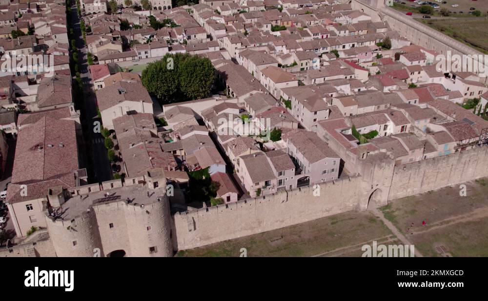 Buildings And Streets Inside Defensive Ramparts Of Walled Medieval Town ...