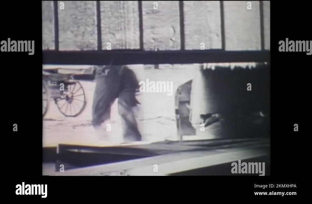 1970s Gun Fight Man Falls Against Car Man Is Shot In Street Window