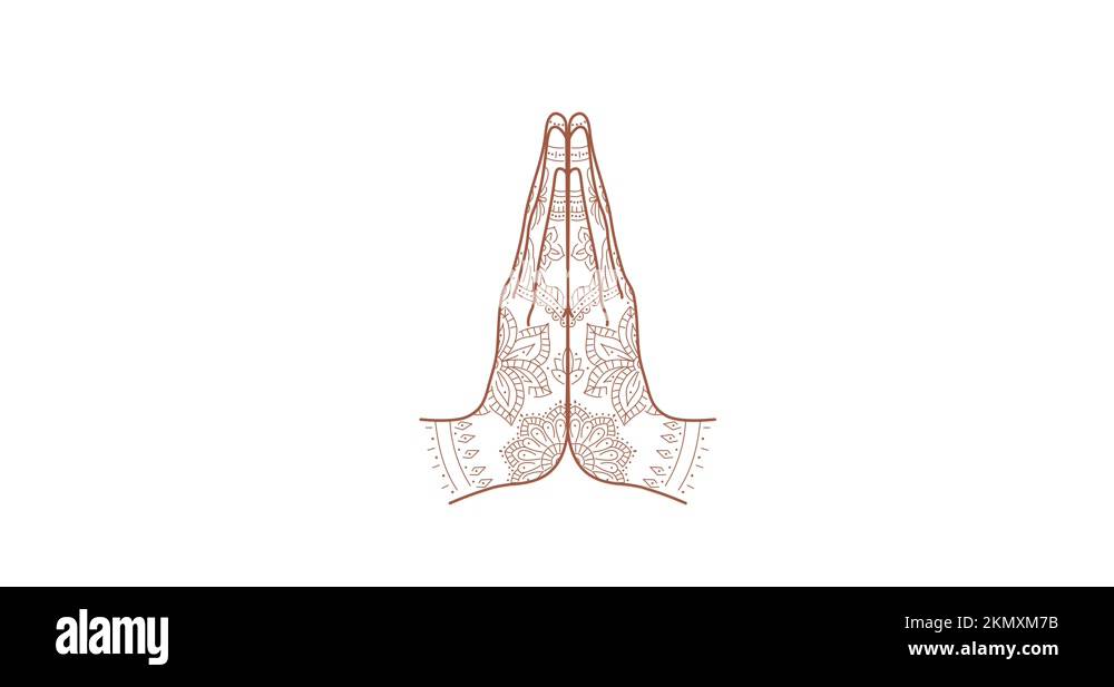 2d animation namaste hands with mehendi. Seamless loop animation Stock ...