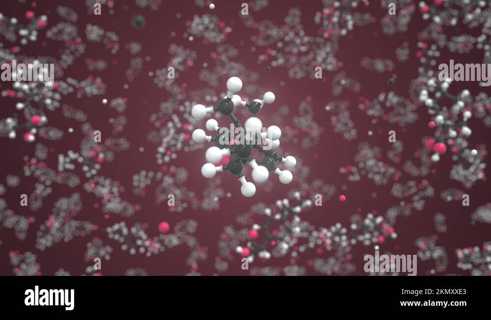 Ibuprofen molecule. Conceptual molecular model. Chemical looping 3d ...