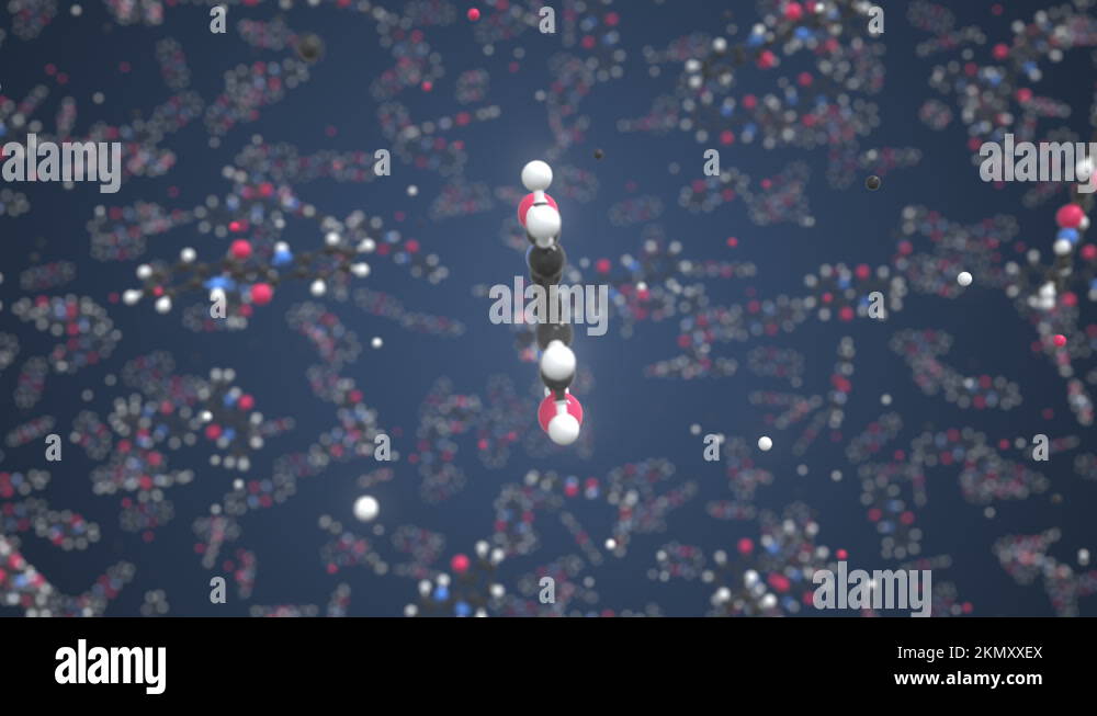 Indigo molecule, conceptual molecular model. Chemical looping 3d ...
