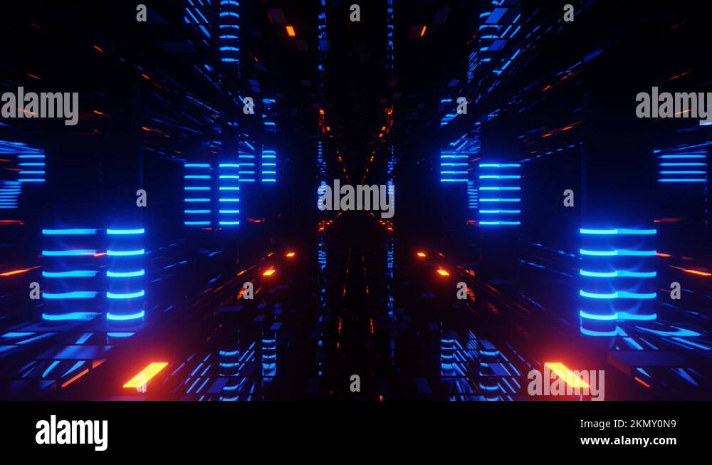 striking neon path to the cyber world 4k uhd 3d rendering vj loop Stock ...