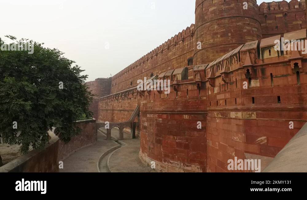The Agra Fort Wall with its Massive Historical and Archaeological Stock ...