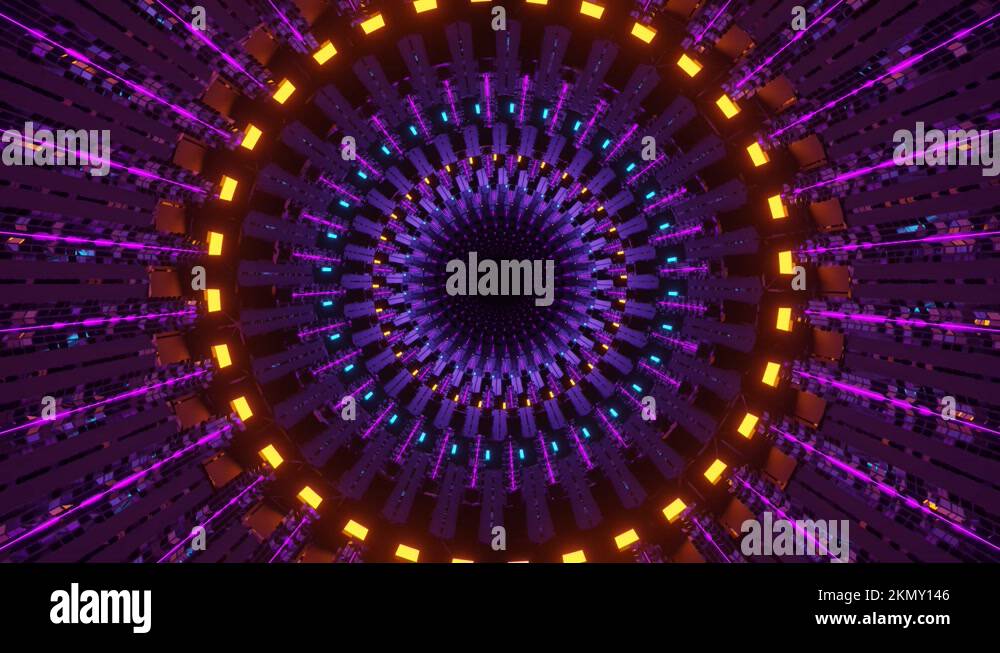 purple rotating neon lights with cool reflections in this motion ...