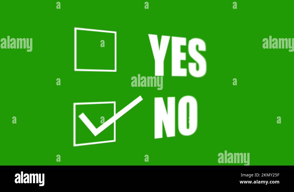 white checkbox yes or no on green screen Stock Video Footage - Alamy