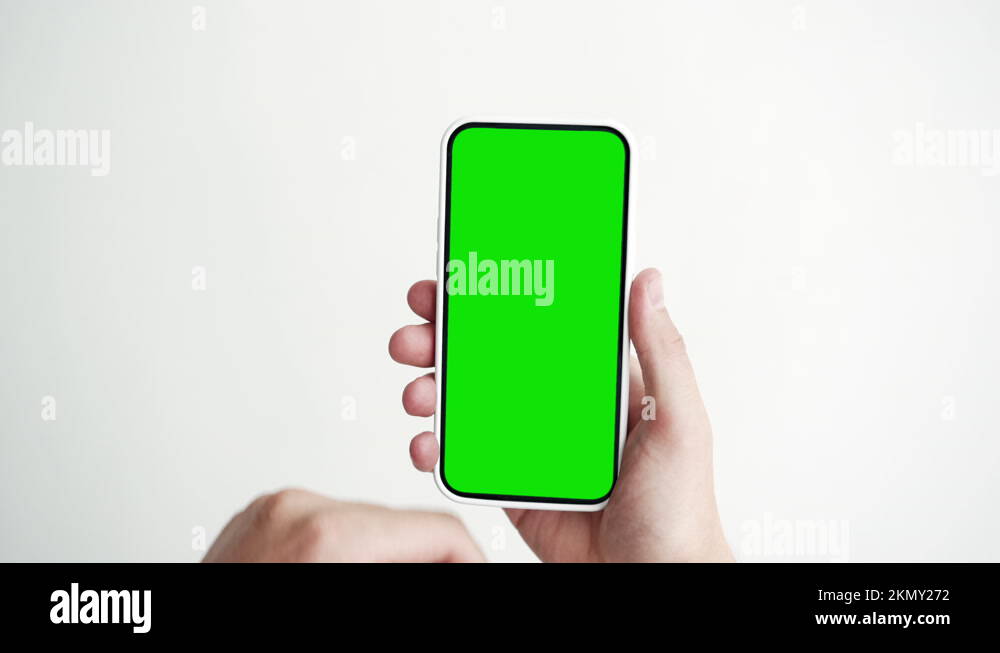 Young Person Touch Smartphone with Green Screen Chroma Key Close-up POV 4k Stock Video Footage ...