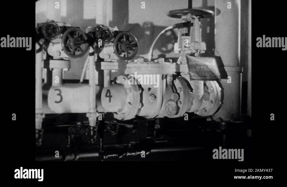 1950s: Factory. Sprinkler system labeled with numbers. Arrow points to ...