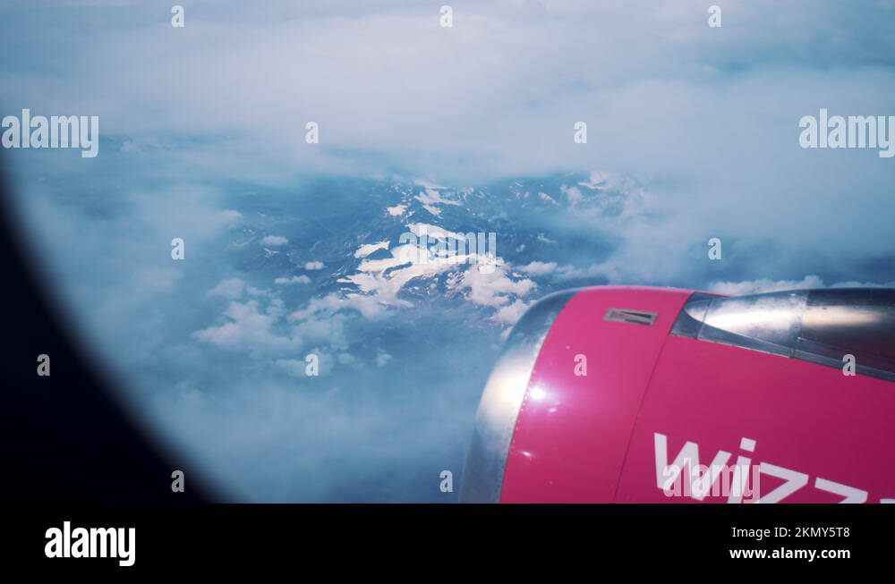 Airplane Window Aerial Footage - Flying Through The Clouds Over ...