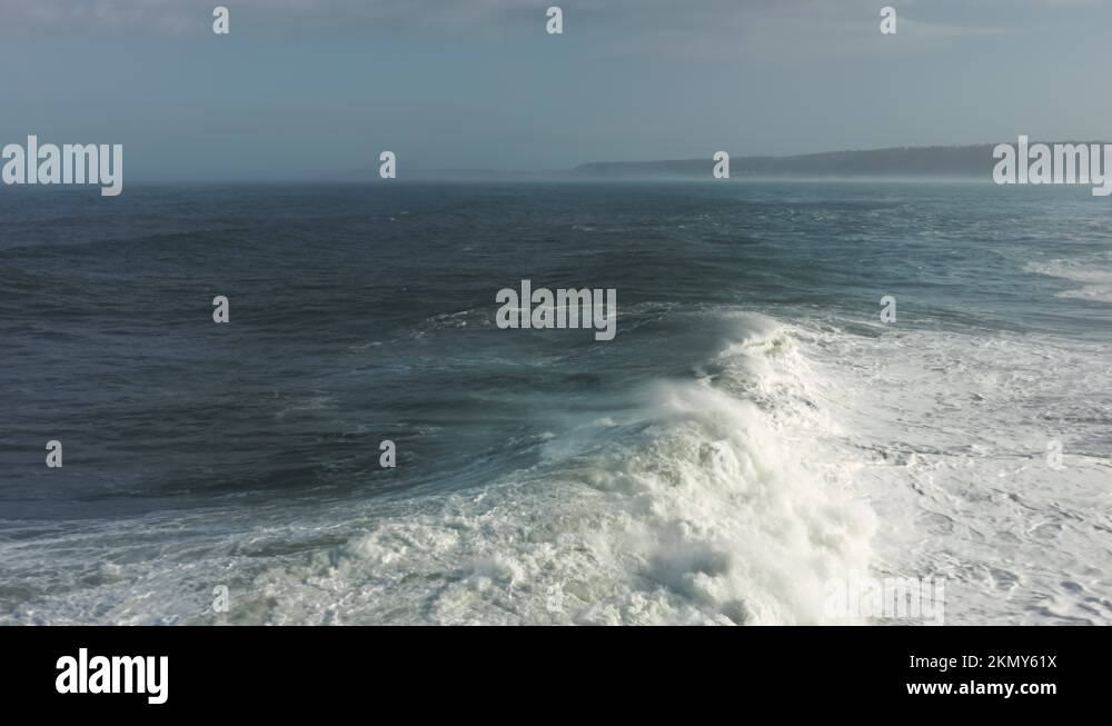 Drone footage of remote European region with the biggest waves in the ...