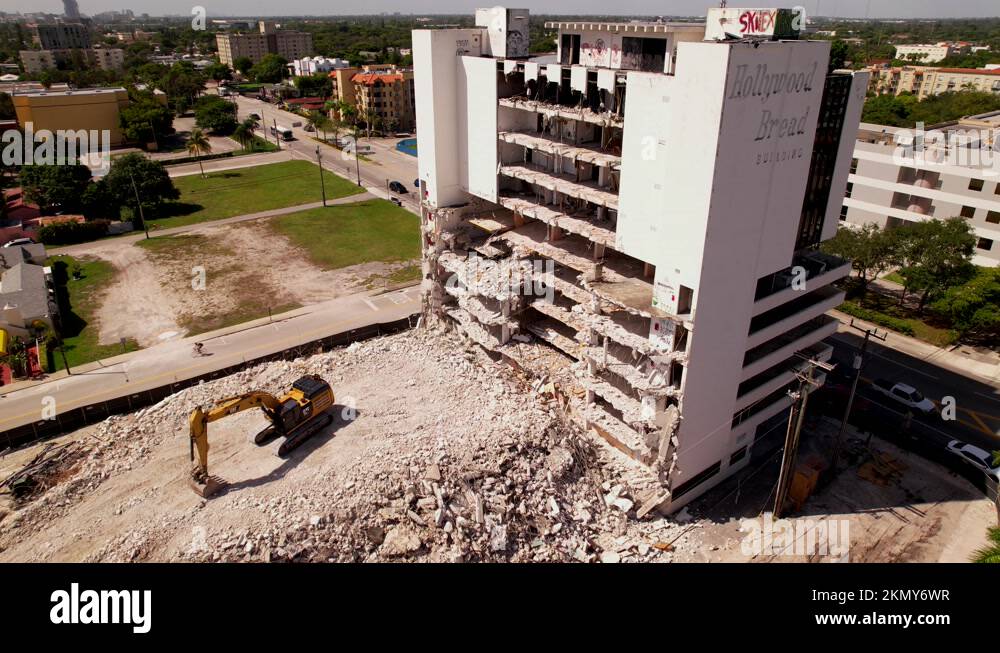 Demolition of the Hollywood Bread Building collapse 4k Stock Video ...