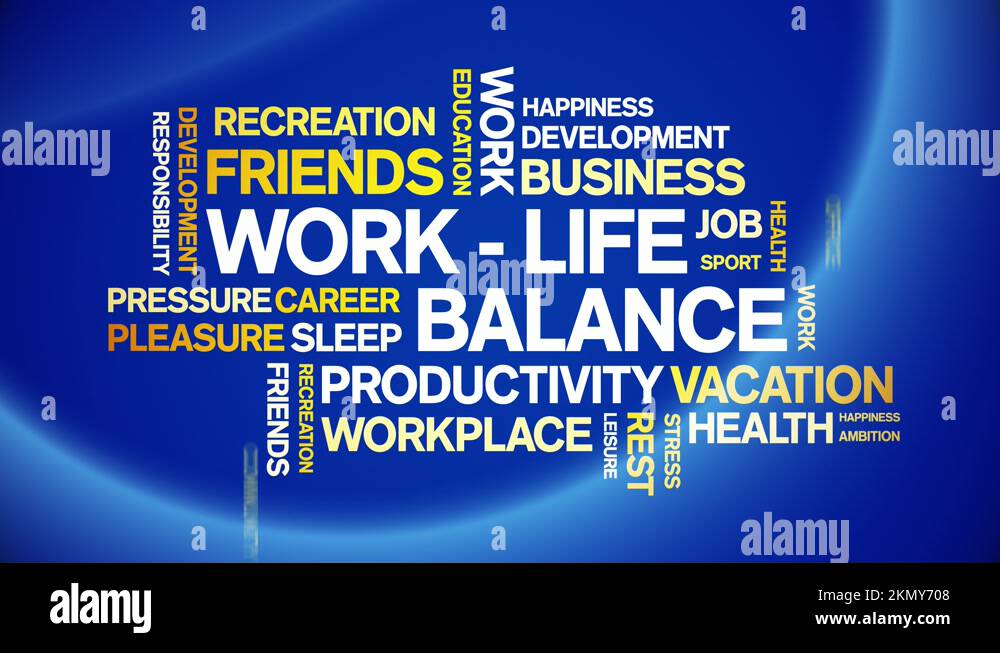 Work-life balance animated word cloud,design animation typography ...