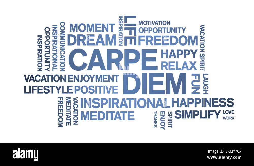 Carpe Diem animated word cloud,animation kinetic typography seamless ...