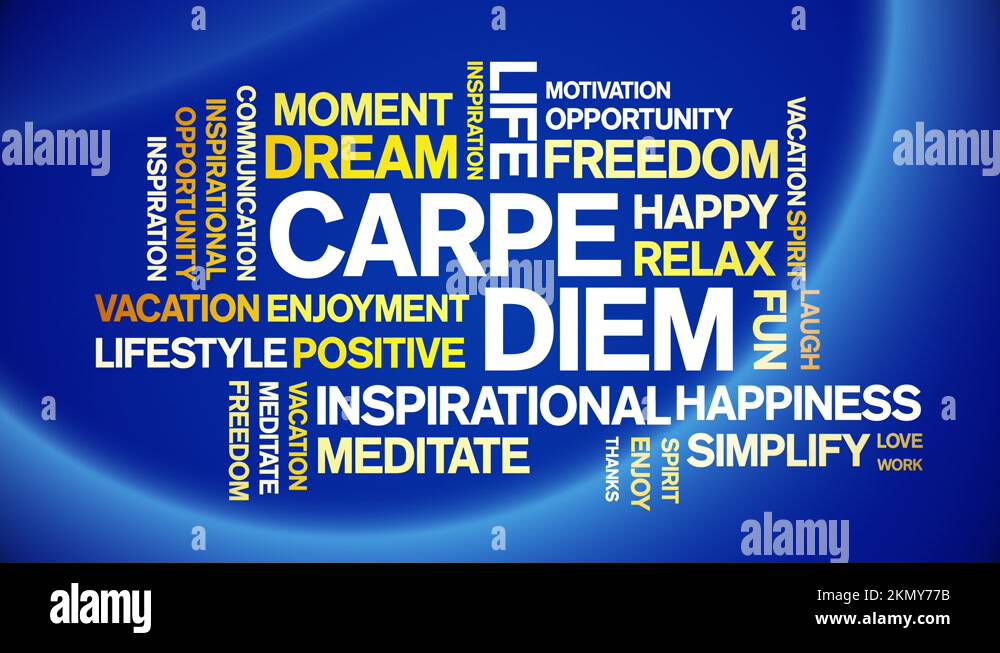 Carpe Diem animated word cloud,animation kinetic typography seamless ...