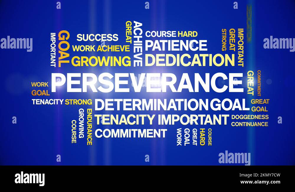 Perseverance animated word cloud,animation kinetic typography seamless ...