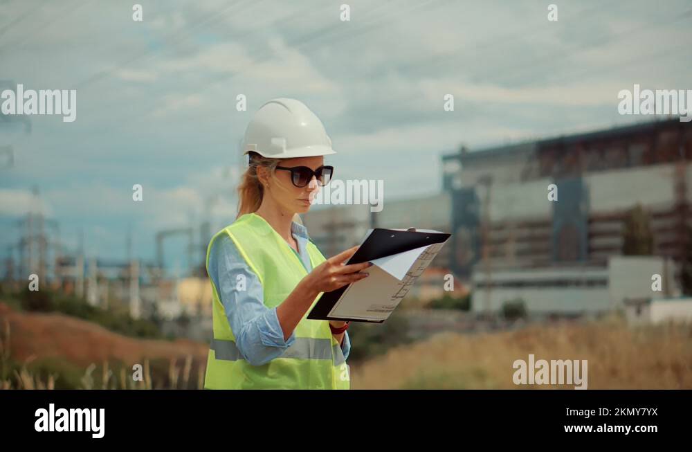 Electrical Engineer Helmet Power Lines.Technician Electricity High ...