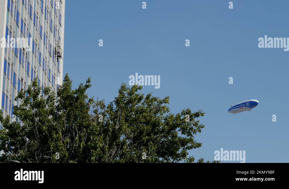 The largest zeppelin in the world above Katowice Stock Video Footage ...