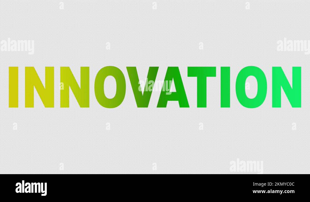 Innovation invention word colorful text 4K seamless loop with ...