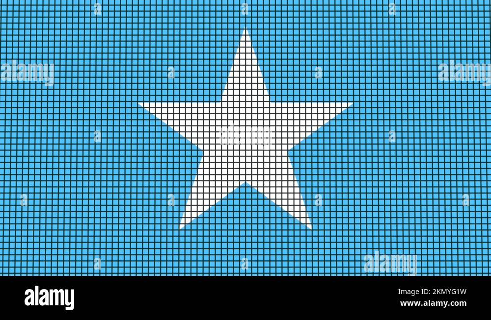 Somalia Flag animated in pixel grid style technology background Stock ...