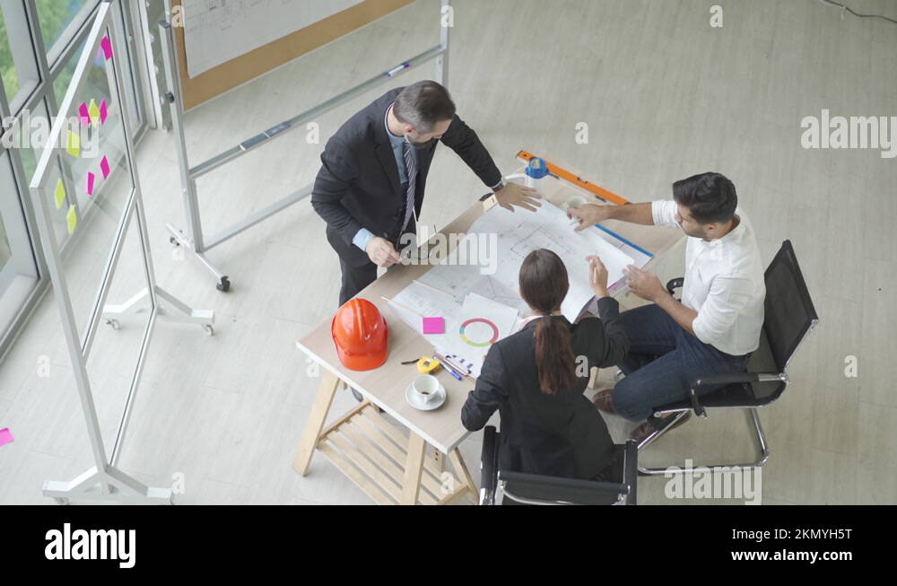 Top view Brainstorming of engineers .Brainstorming of engineers Stock ...