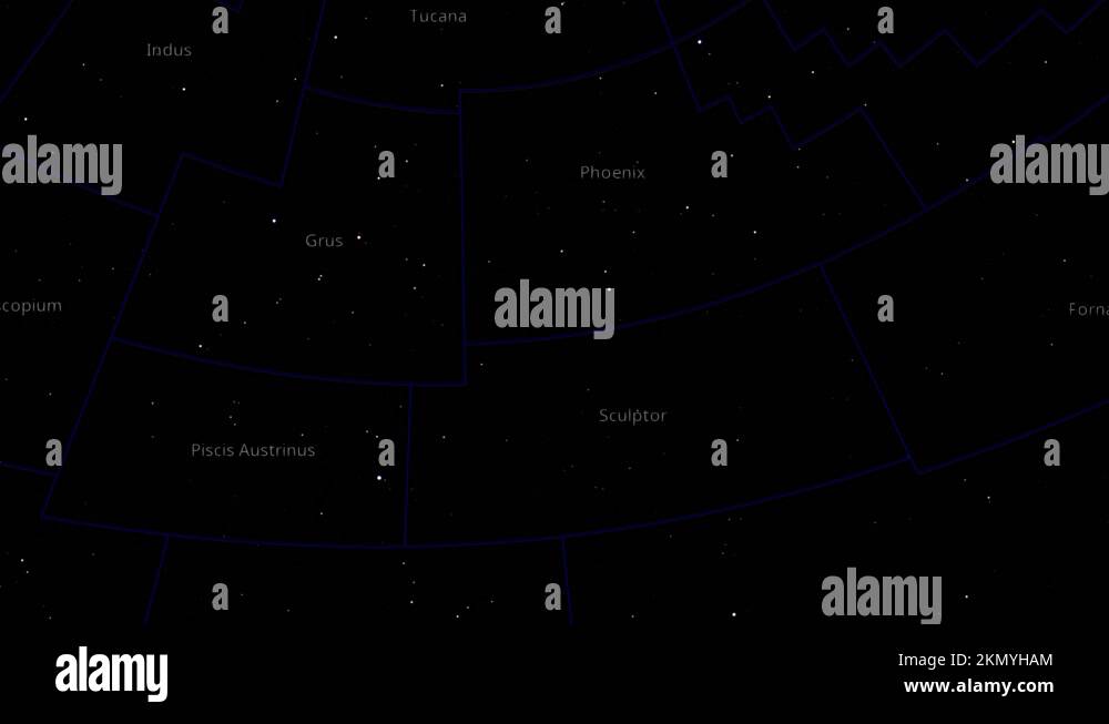 Starmap moving clockwise with star constellations with a number of ...