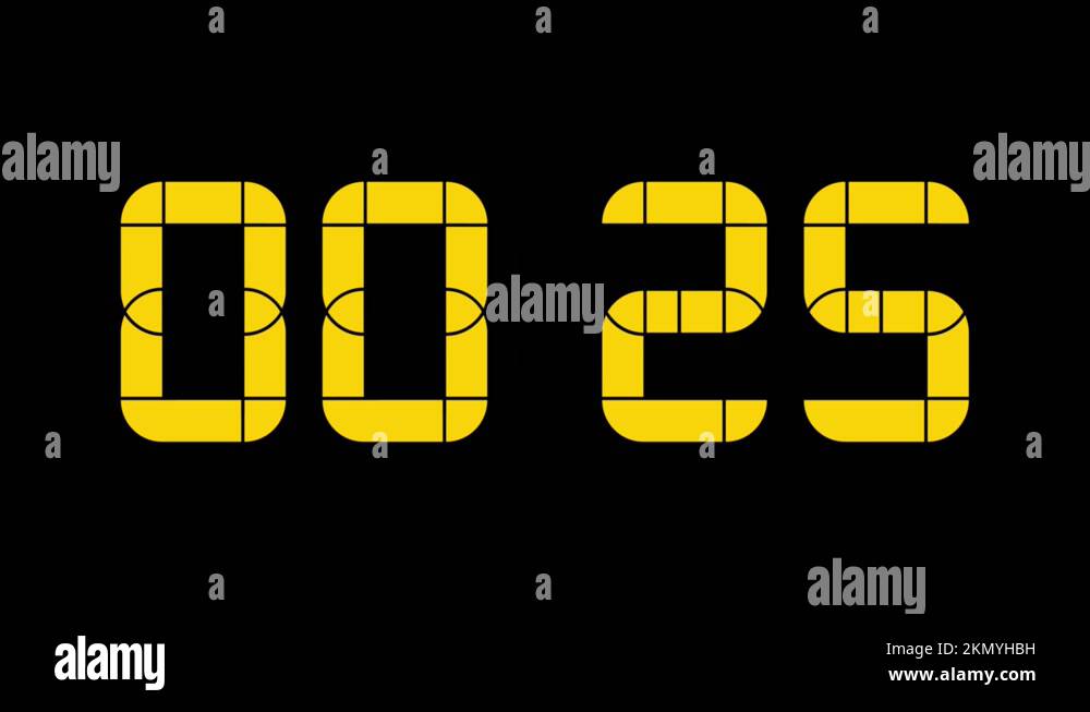 30 Seconds Countdown Timer on black Screen.30 to 0 countdown video on ...