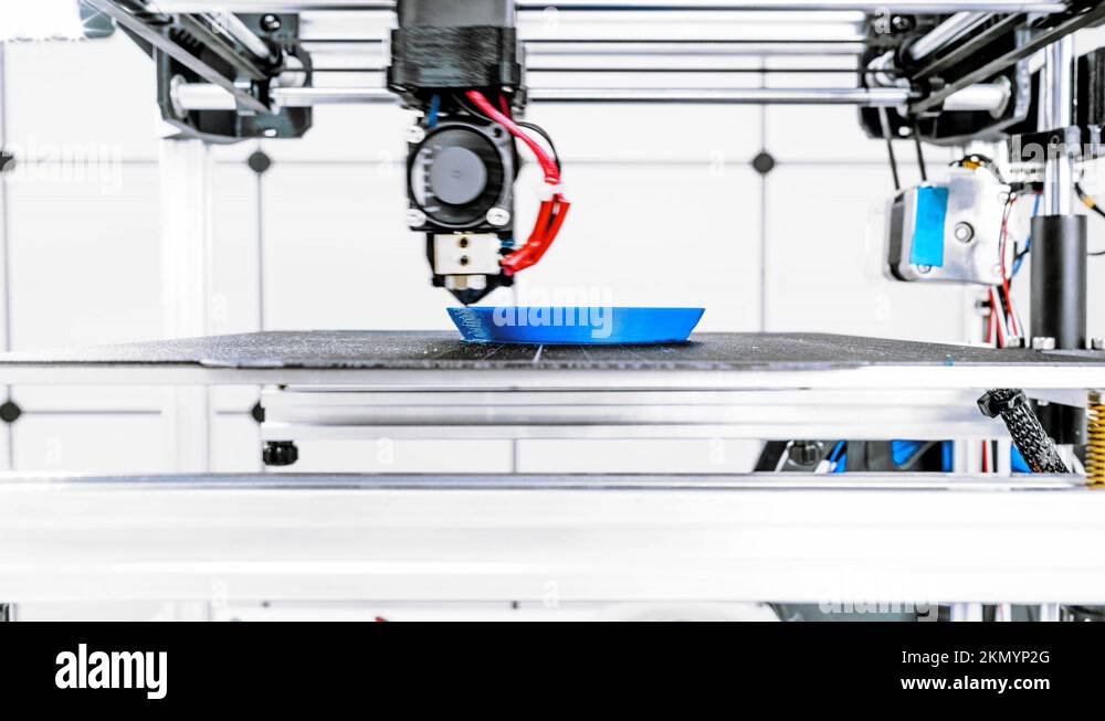 The process of printing a plastic model on a 3D printer time lapse ...