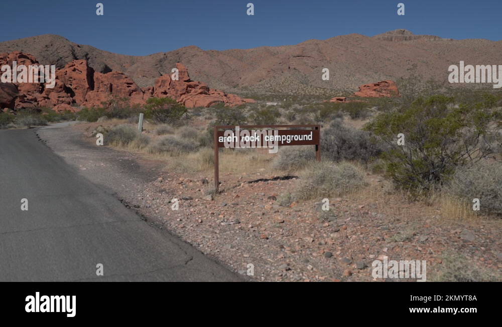 Arch Rock Campground Sign, Valley of Fire State Park, Nevada USA. View ...