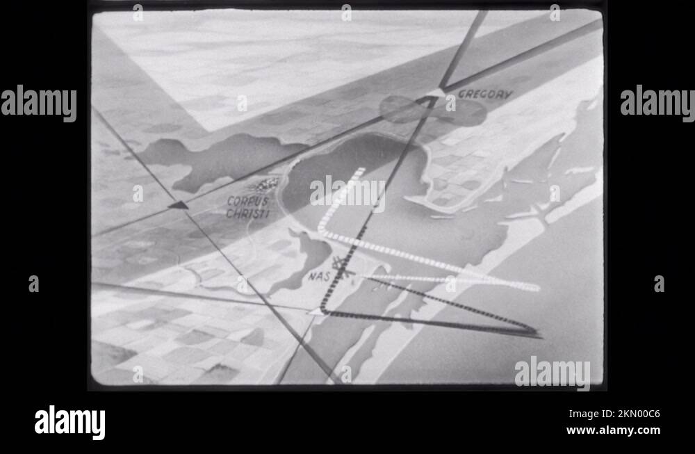1950s: Pilot in cockpit of airplane checks flight plans on clipboard ...