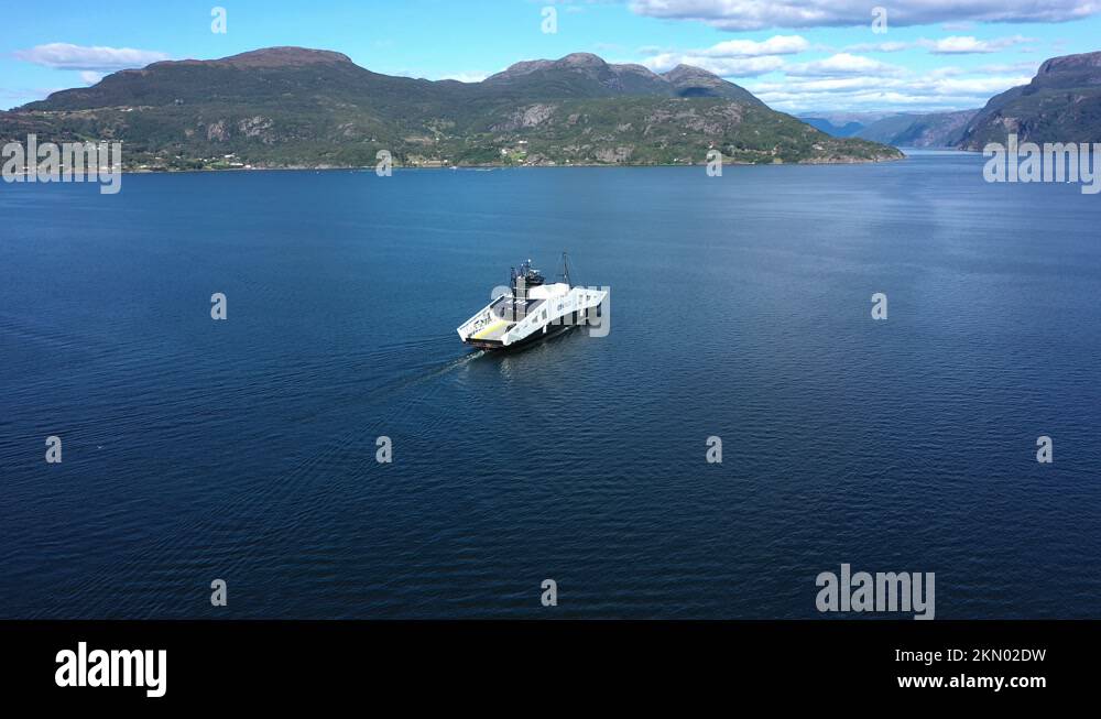 Heavy duty MF Hydra hydrogen powered ferry by Norled Norway Stock Video ...