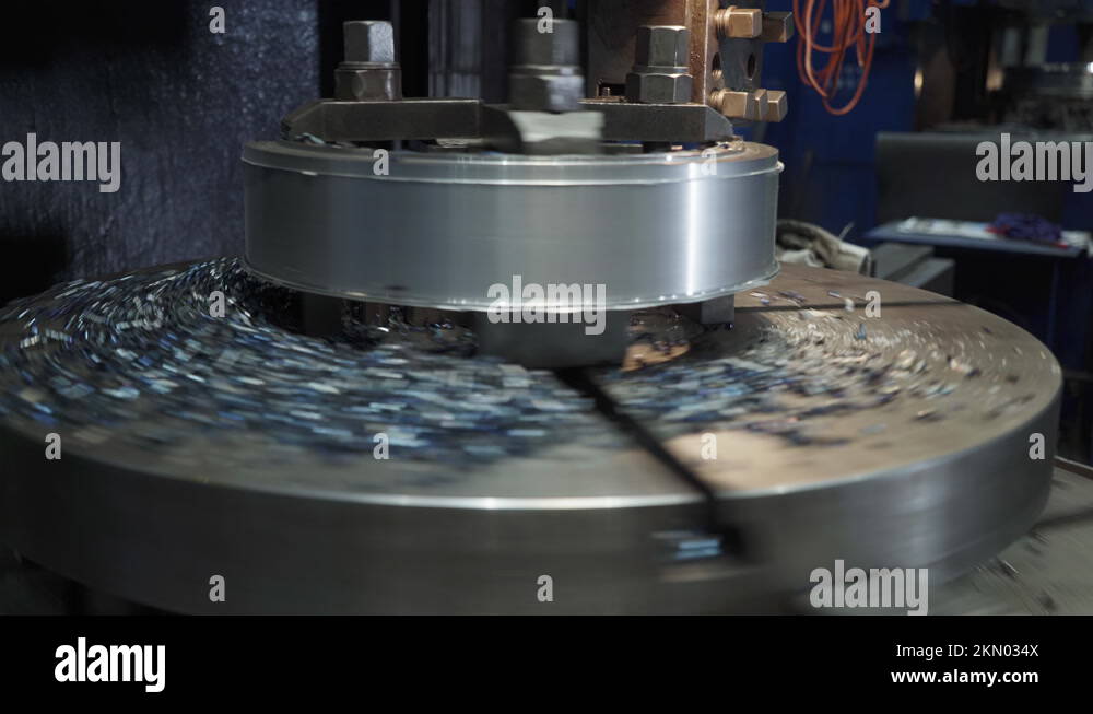 Boring-And-Turning Mill In Work. Manufacturing Of Heavy Duty Gas ...