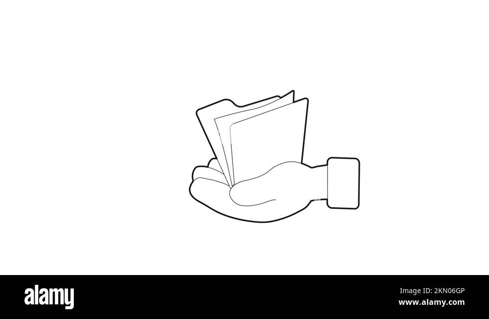 Hand holding file folder icon animation Stock Video Footage - Alamy