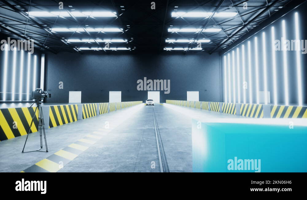 Generic 3d car crash test. Car destruction. Realistic 4k animation ...