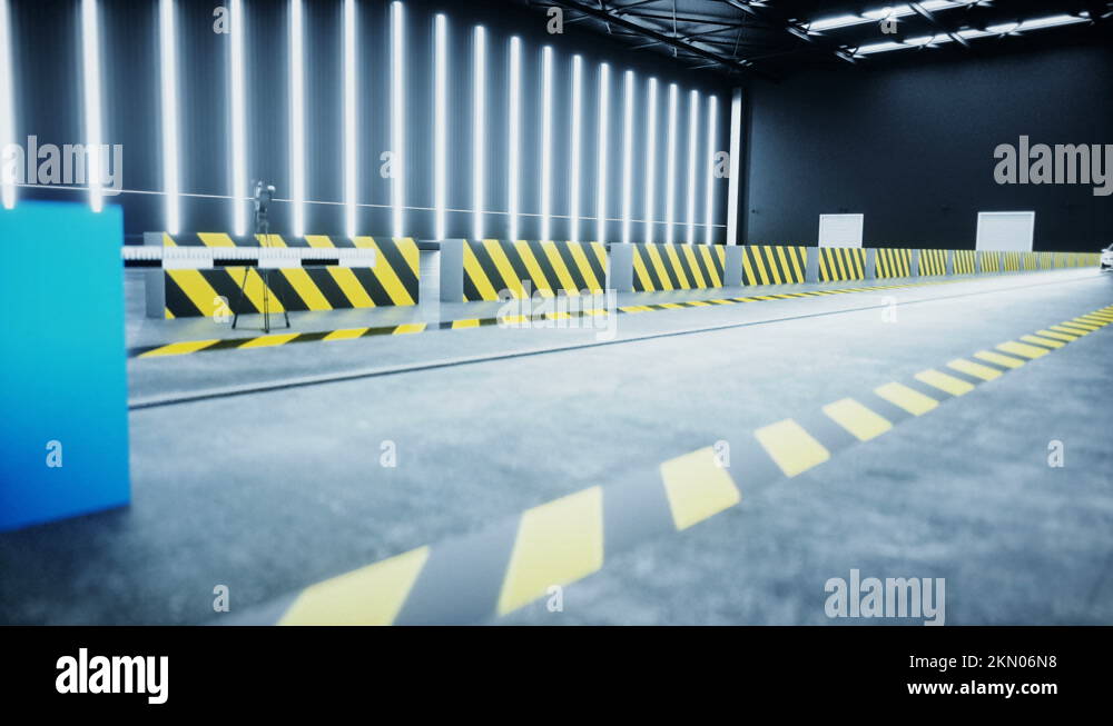 Generic 3d car crash test. Car destruction. Realistic 4k animation ...