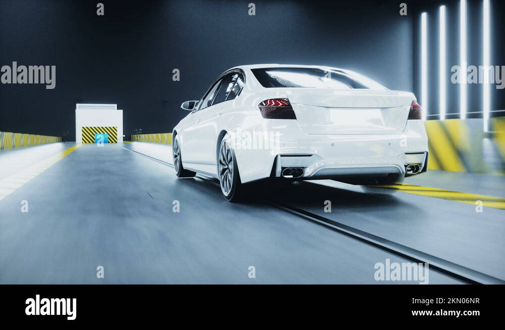 Generic 3d car crash test. Car destruction. Realistic 4k animation ...