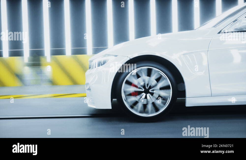 Generic 3d car crash test. Car destruction. Realistic 4k animation ...