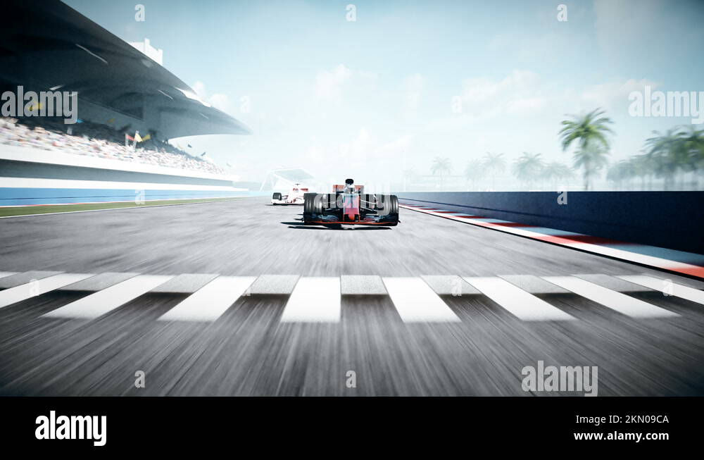 Race car. Very fast driving. Succes concept. Realistic 4K animation ...