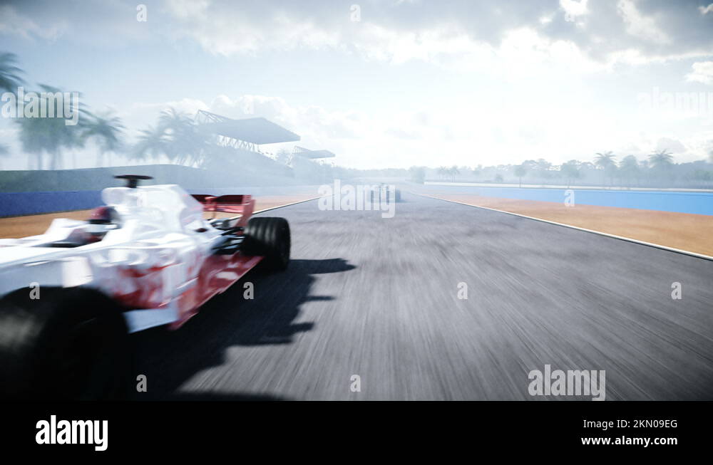 Race car. Very fast driving. Succes concept. Realistic 4K animation ...