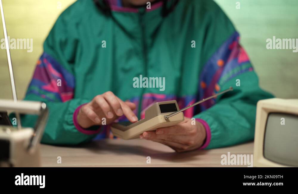 80s 90s Using a Retro Phone To Make a Phone Call Stock Video Footage ...