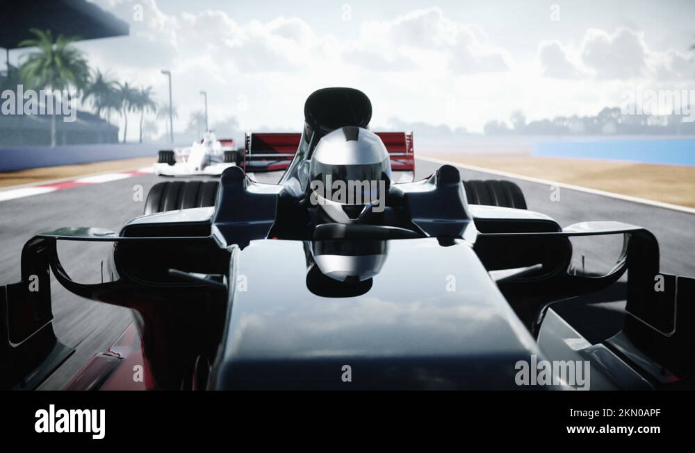 Race car and racer. Very fast driving. Succes concept. Realistic 4K ...