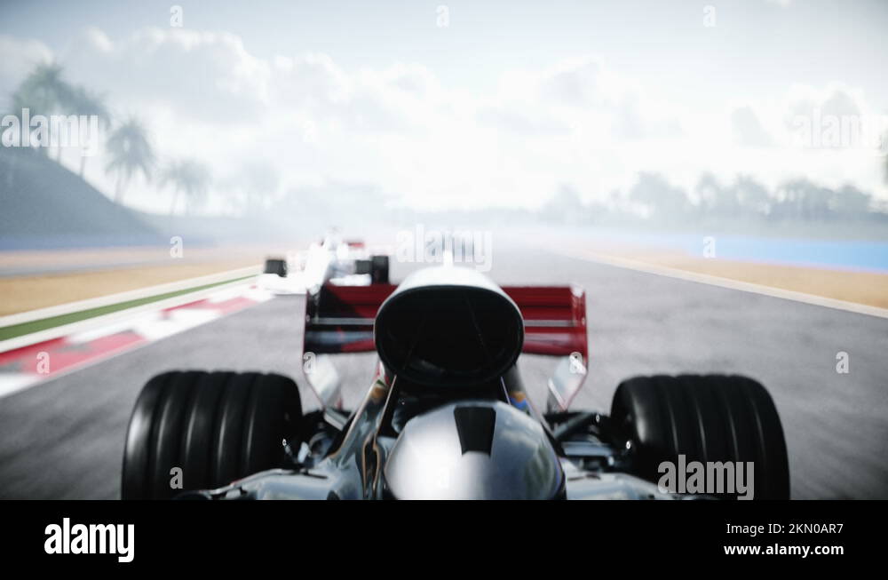 Race car and racer. Very fast driving. Succes concept. Realistic 4K ...