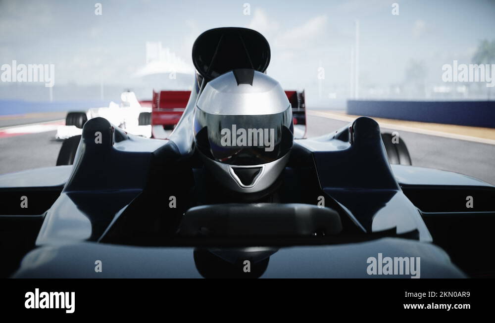 Race car and racer. Very fast driving. Succes concept. Realistic 4K ...