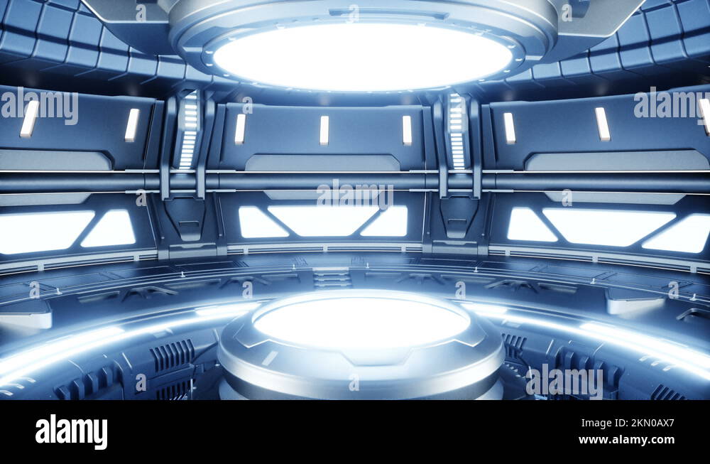 Sci fi futuristic metall room. Future concept. Realistic 4k animation ...