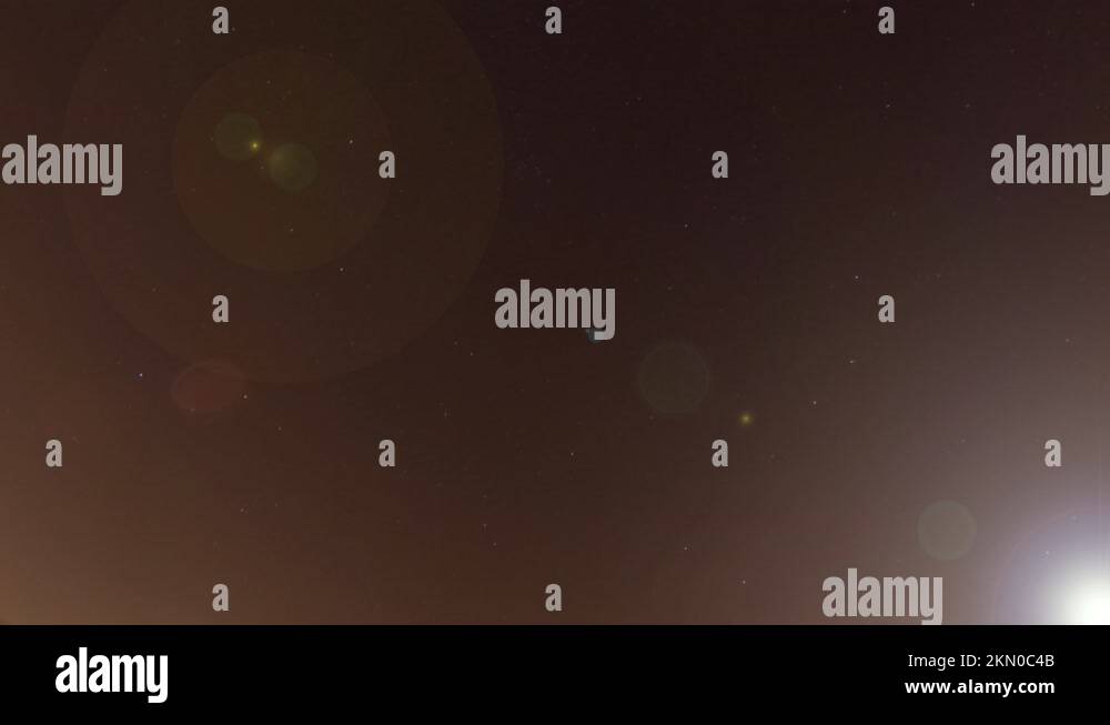 Bokeh moon light n lens flare on starry dark sky with bright stars ...