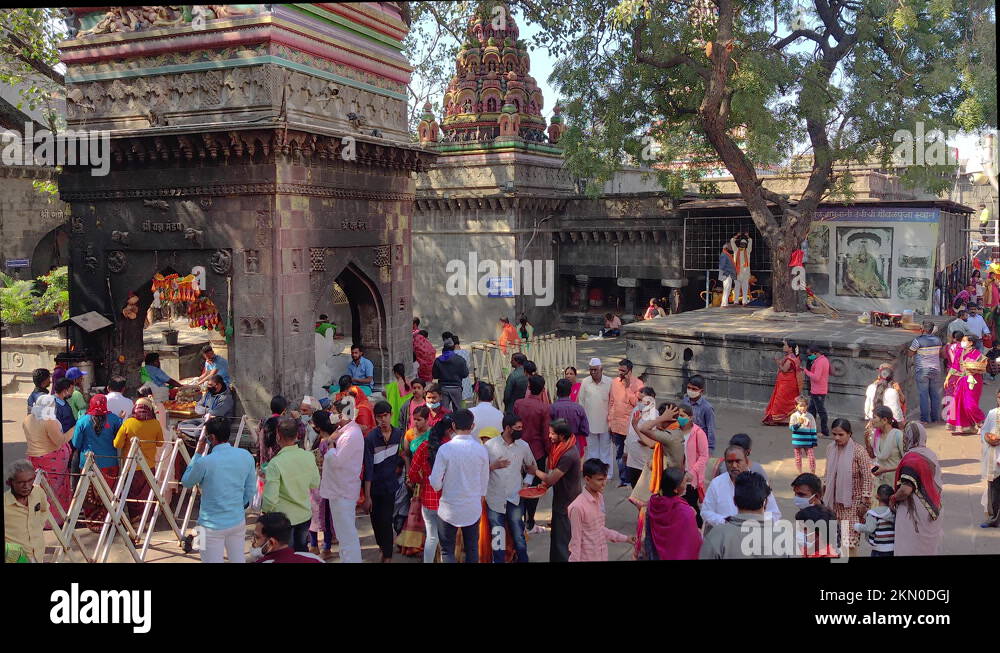 Tourist Inside Ancient Hindu Temple Of Tulja Bhavani ,Tuljapur Stock ...
