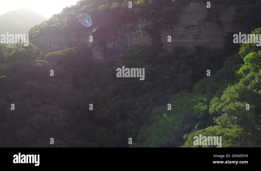 Aztec pyramid ruins in the jungle of Malinalco, Mexico. The mysterious ...