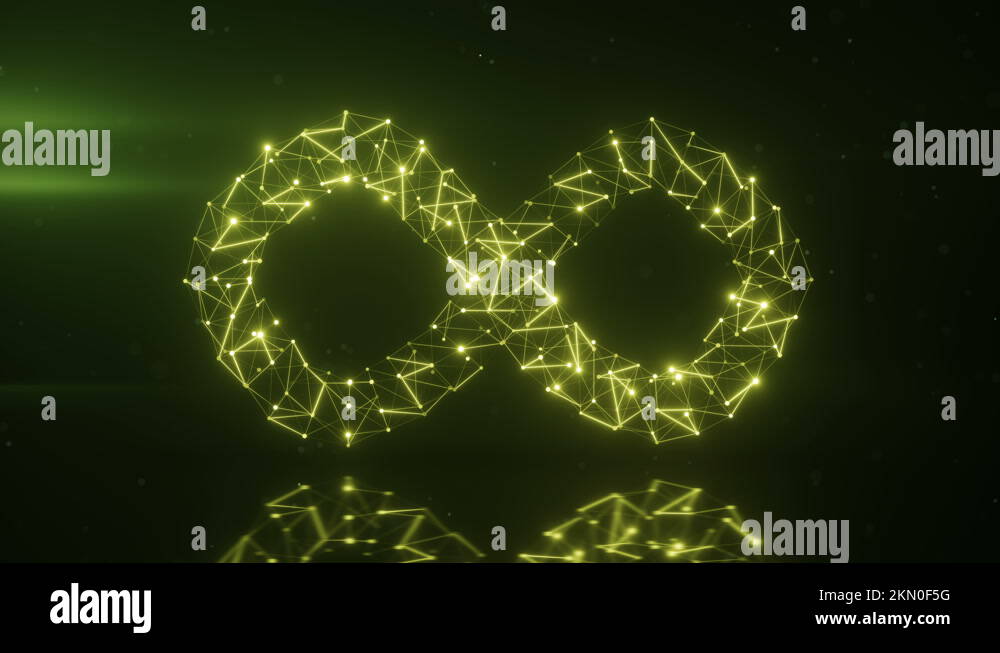 Connection mesh in form of infinity symbol seamless loop 3D render ...