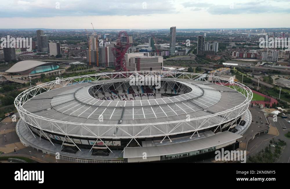 Modern football stadium, home ground of West Ham United football team ...